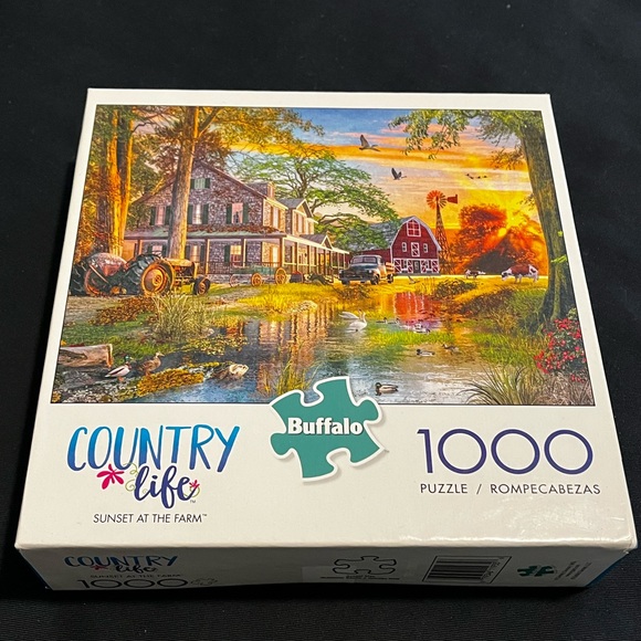 Games | Buffalo Country Life Sunset At The Farm 100 Piece Jigsaw Puzzle ...